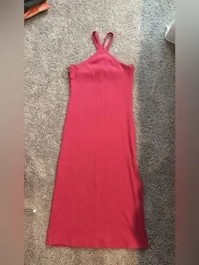 Old Navy | Dresses | Old Navy Ribbed Midi Dress In Raspberry | Poshmark